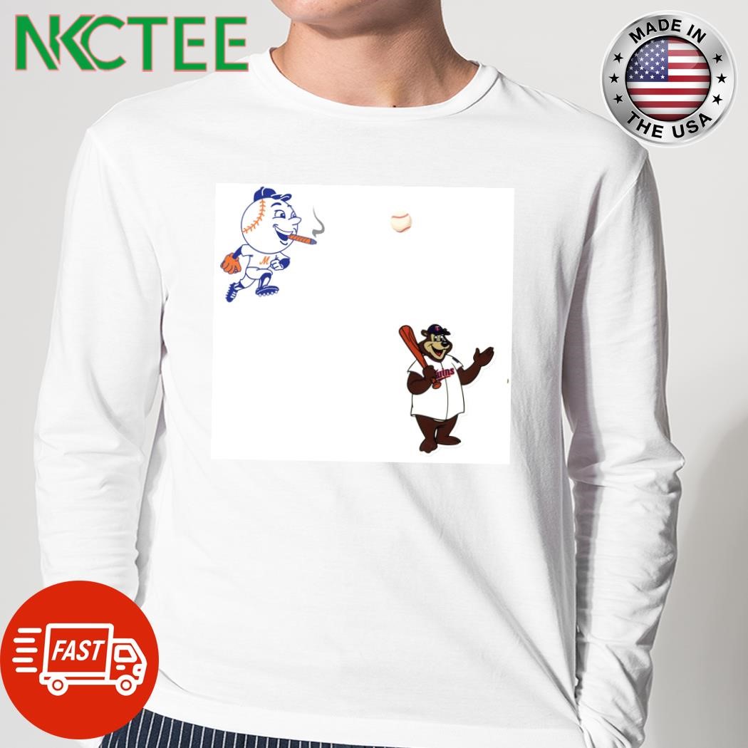 Minnesota Twins VS New York Mets MLB 2024 mascot cartoon baseball shirt ...
